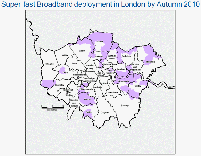 ISP BT UK Release Maps of Future Superfast Broadband Coverage in London ...