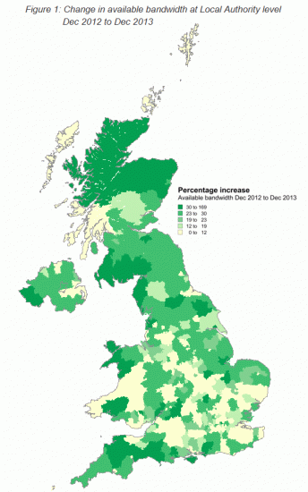 UK MAP - Rural and Suburban Areas See Rising Broadband Speeds ...