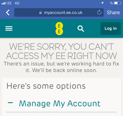 EE UK Customer Service Department and Account Pages Suffer Outage ...