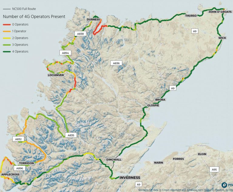 FarrPoint Map 4G Mobile Cover on Scotland's North Coast 500 Road ...