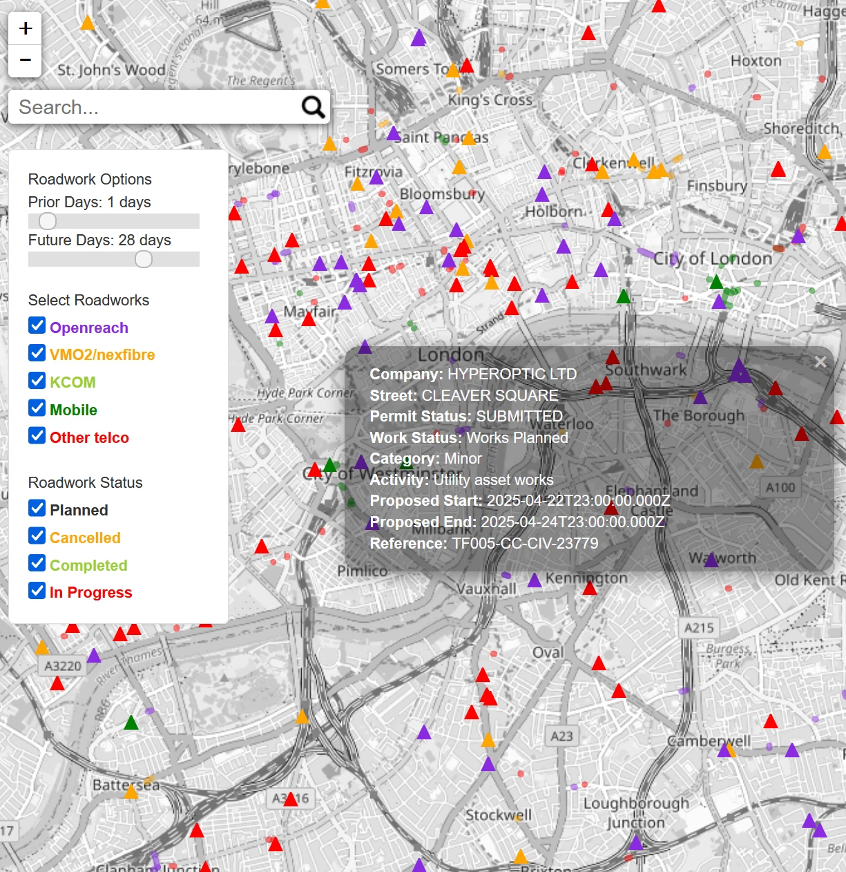 New Map Shows Broadband and Mobile Related Streetworks in England ...